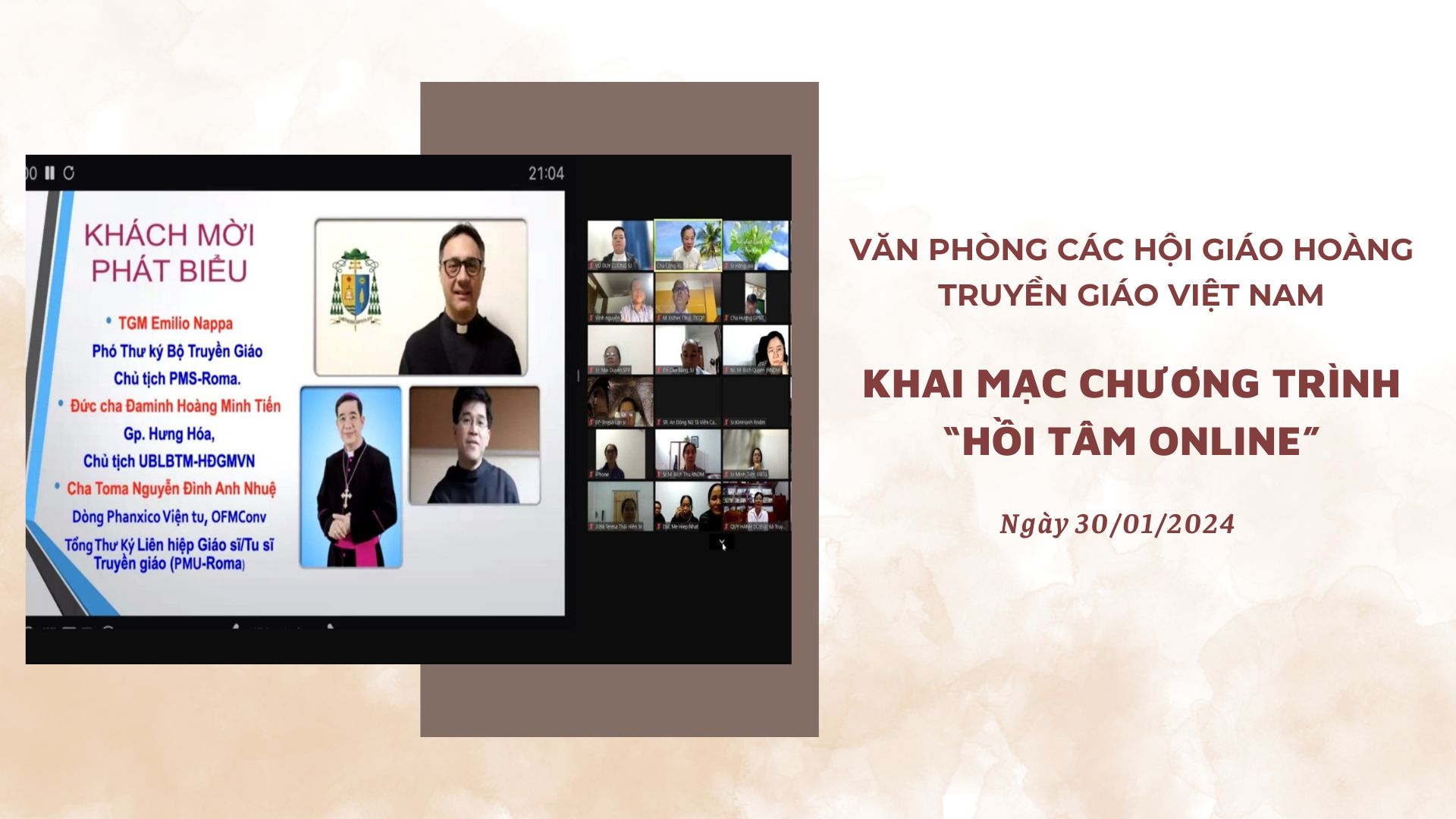 VĂN PHÒNG CÁC HỘI GIÁO HOÀNG TRUYỀN GIÁO VIỆT NAM KHAI MẠC CHƯƠNG TRÌNH “HỒI TÂM ONLINE” | Giáo ...